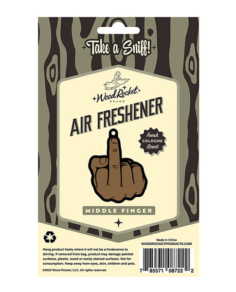 Wood Rocket Middle Finger Brown Air Freshener - Cologne – KinksCloset